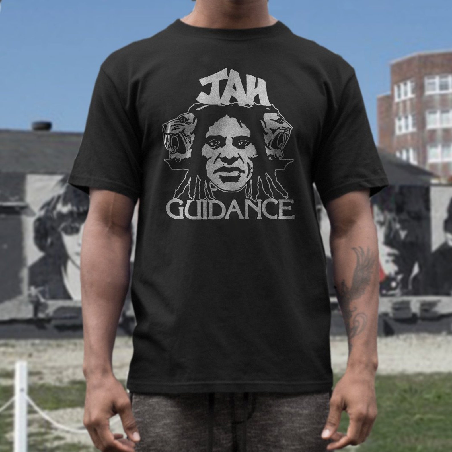 Jah Guidance T Shirt Screen Print Short Sleeve Shirt Cotton - Etsy