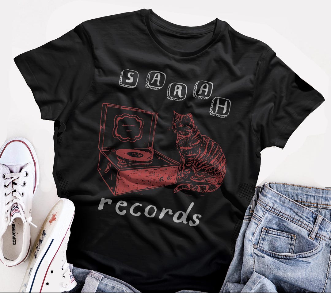 Sarah Records T Shirt Screen Print Short Sleeve Black - Etsy