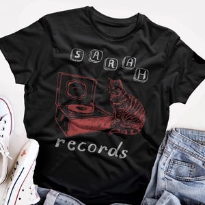 Sarah Records T Shirt Screen Print Short Sleeve Black - Etsy