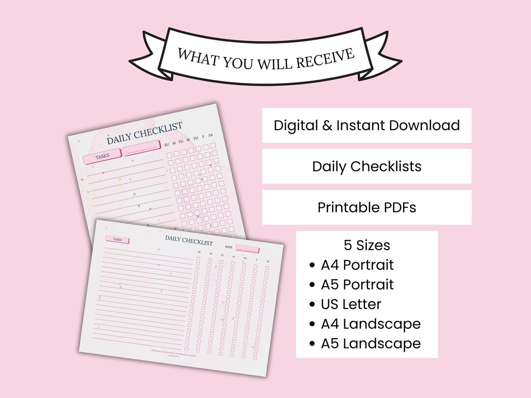 Daily Routine Tracker, Chore Chart, Daily Checklist, Printable, Girl ...