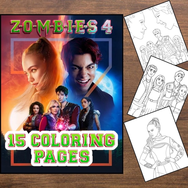 Zombies 4 Coloring Pages - Etsy