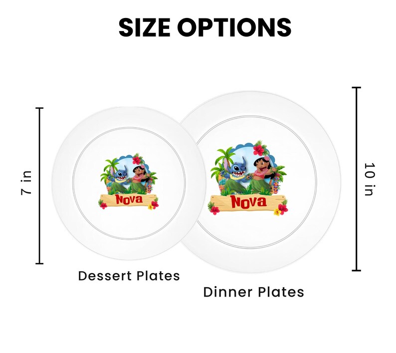 Custom Lilo & Stitch Plastic Plates | Personalized Party Tableware ...