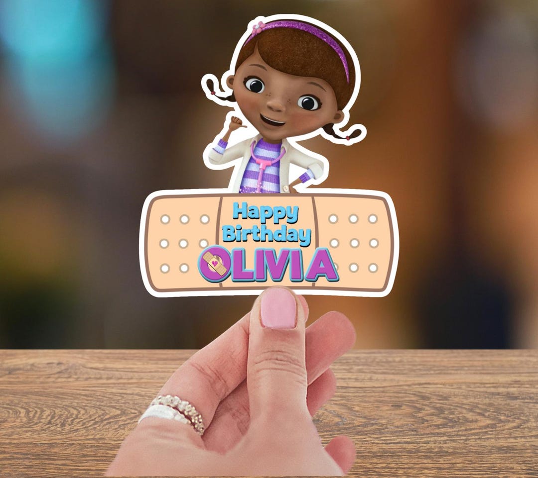 Custom Doc Mcstuffins Stickers | Personalized Birthday Party Favor ...