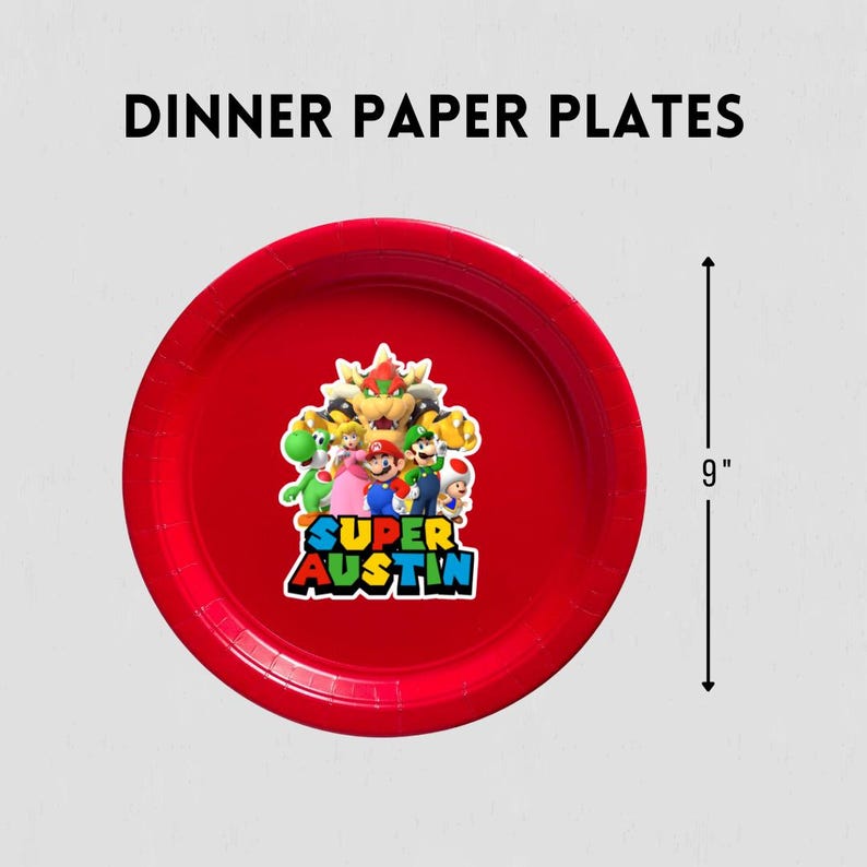 Super Mario Party Tableware Set | Personalized Plates, Cups & Napkins ...
