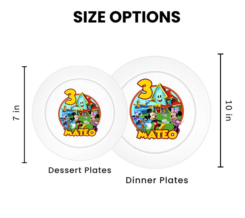 Custom Mickey Mouse Funhouse Plastic Plates | Personalized Party ...
