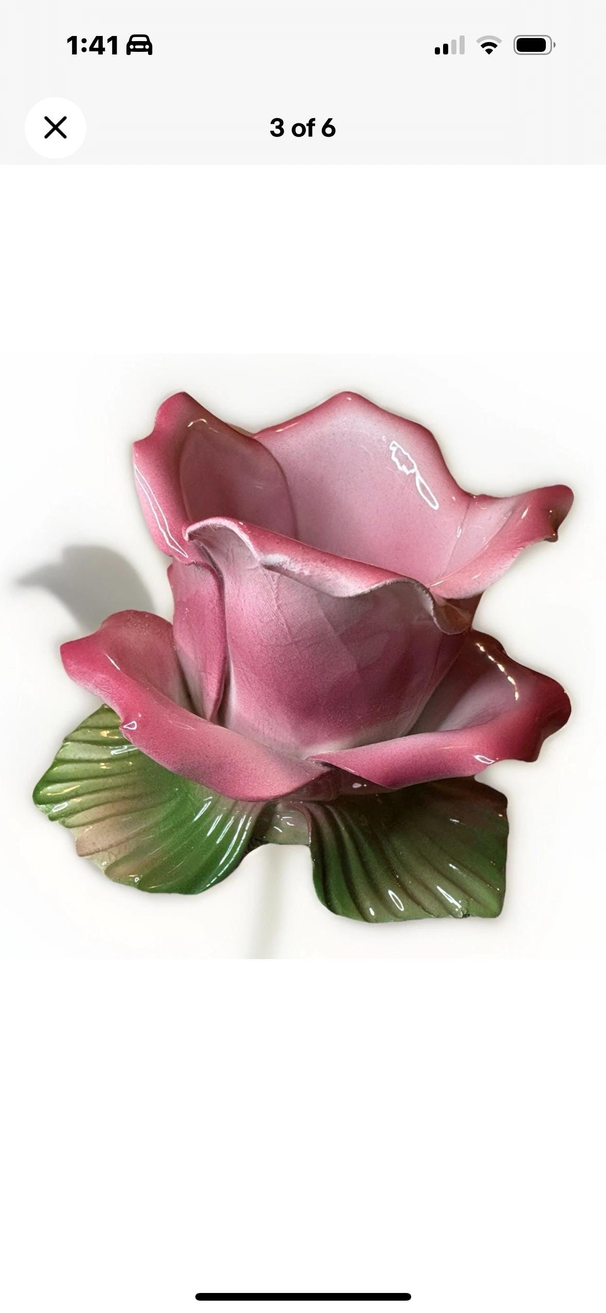 Vintage Italian Capodimonte Style Ceramic Rose Vase | Hand Painted Pink ...