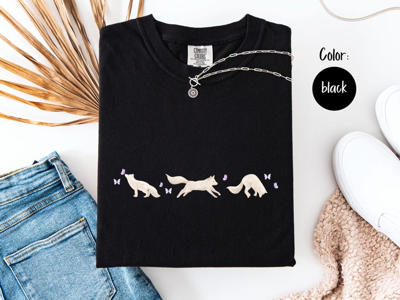 Onyx Snow Fox Quicksliver Comfort Colors® Tee, Fantasy Bookful Merch ...