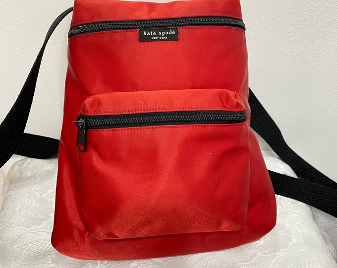Kate Spade Rare Red Nylon Backpack Bag - Etsy