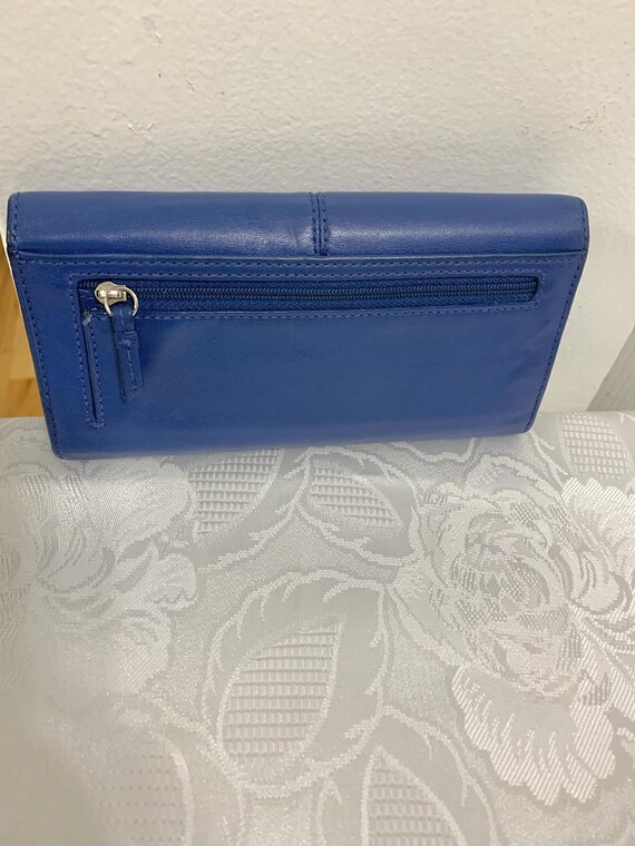 Coach blue pleated leather Trifold Wallet - Gem