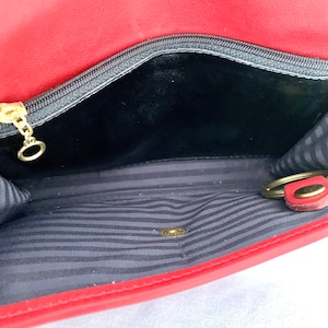 Coach Red Leather Swing Wallet on A String Bag - Etsy