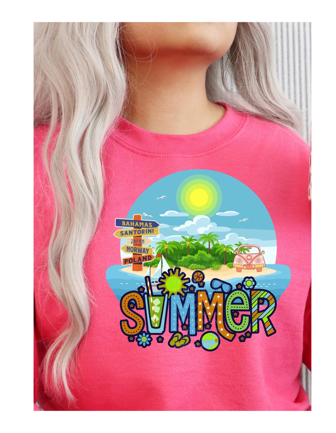 Retro Summer Png, Beach Scene Sublimation Designs, DTF Printing ...
