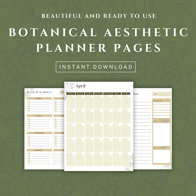 Botanical Planner - Etsy