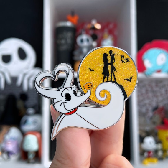 Zero Heart Ears Hard Enamel Pin Dog Pin Ghost Dog Pin | Etsy