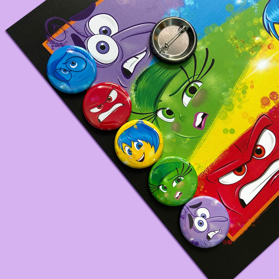 Inside Out Emotion Pin Buttons - 1.5" - Etsy