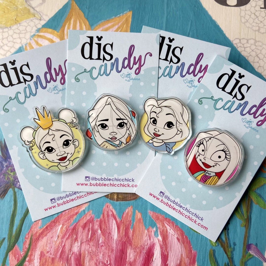 Animator's Sketch Acrylic Pin Belle Pin Tiana Pin Sally Pin Pocahontas ...
