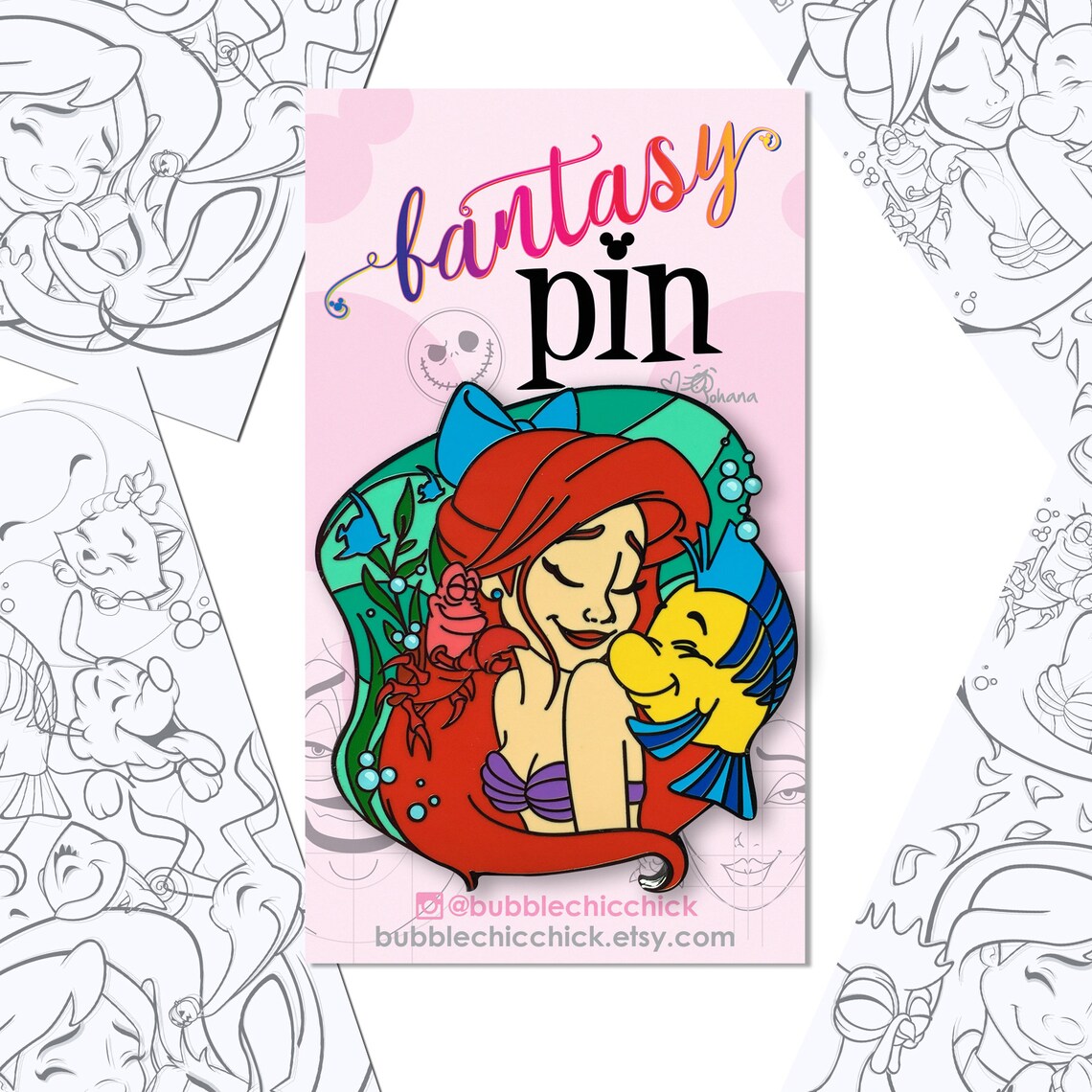Ariel Hug Hard Enamel Pin - Etsy