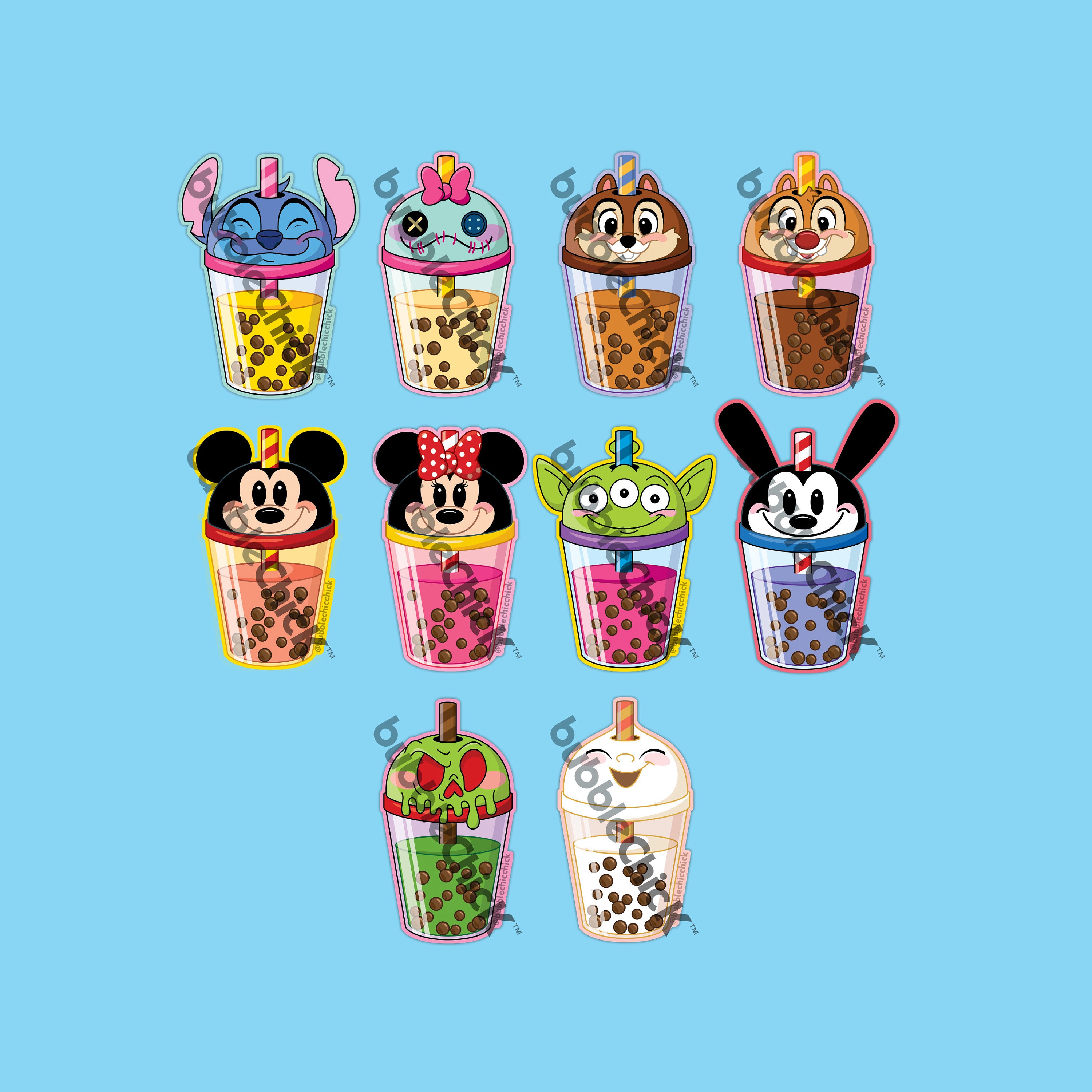 Boba Stickers | Bubble Tea | Oswald Sticker | Stitch Scrump Sticker ...