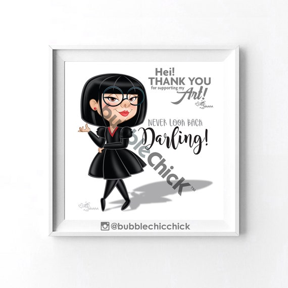 Edna Mode Art Print Never Look Back Darling Art Print | Etsy