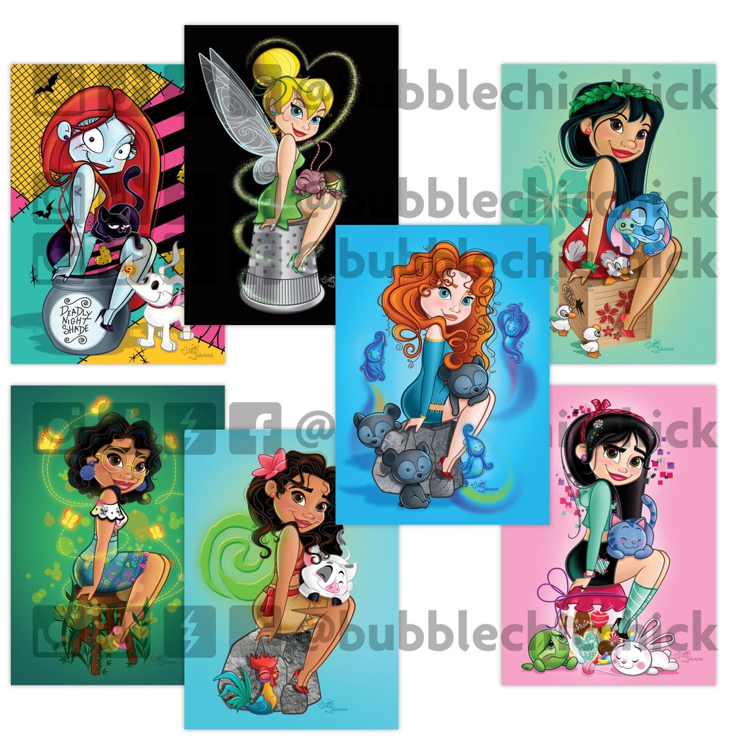 Sally Pinup Lilo Pinup Moana Pinup Mirabel Pinup Vanellope Pinup Prints ...