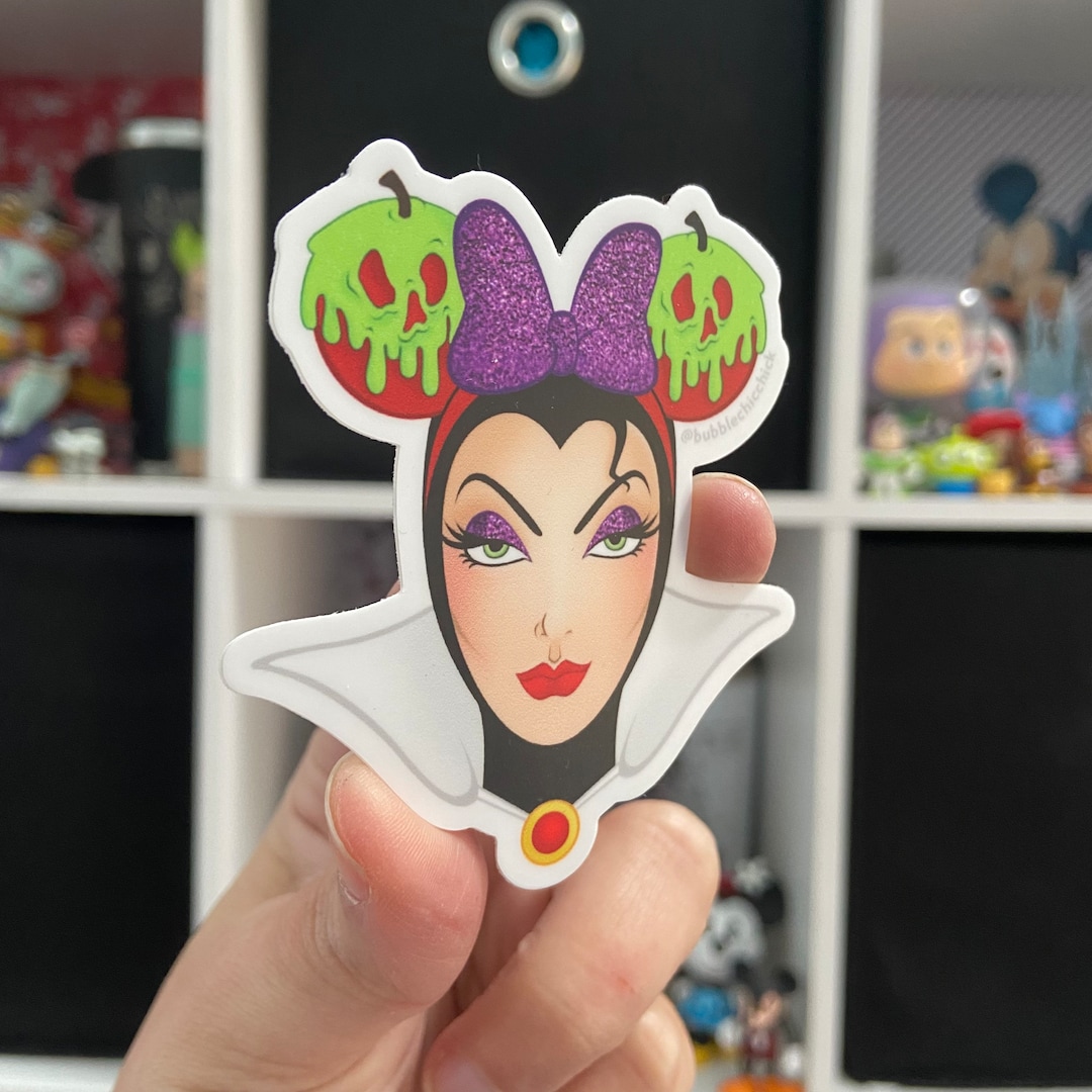 Evil Queen Sticker | Evil Queen Wearing Ears | Disney Villain Sticker ...