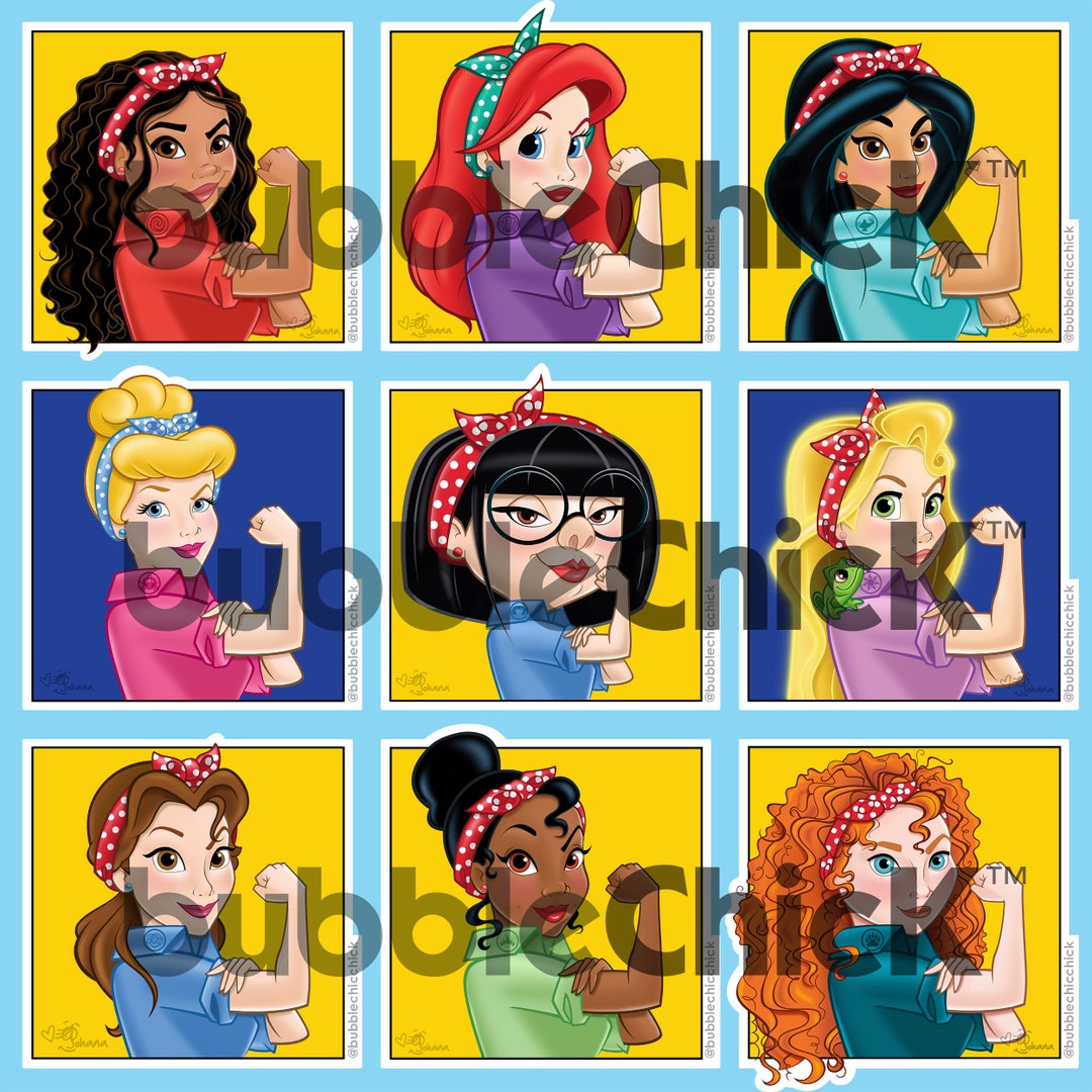 Riveting Gals of Disney Stickers Edna Sticker Ariel Sticker Rapunzel ...