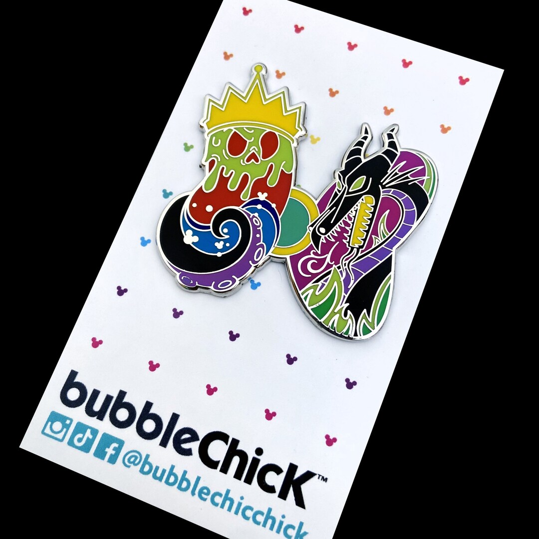 Disney Villains Bow Hard Enamel Pin Ursula Pin Evil Queen Pin ...