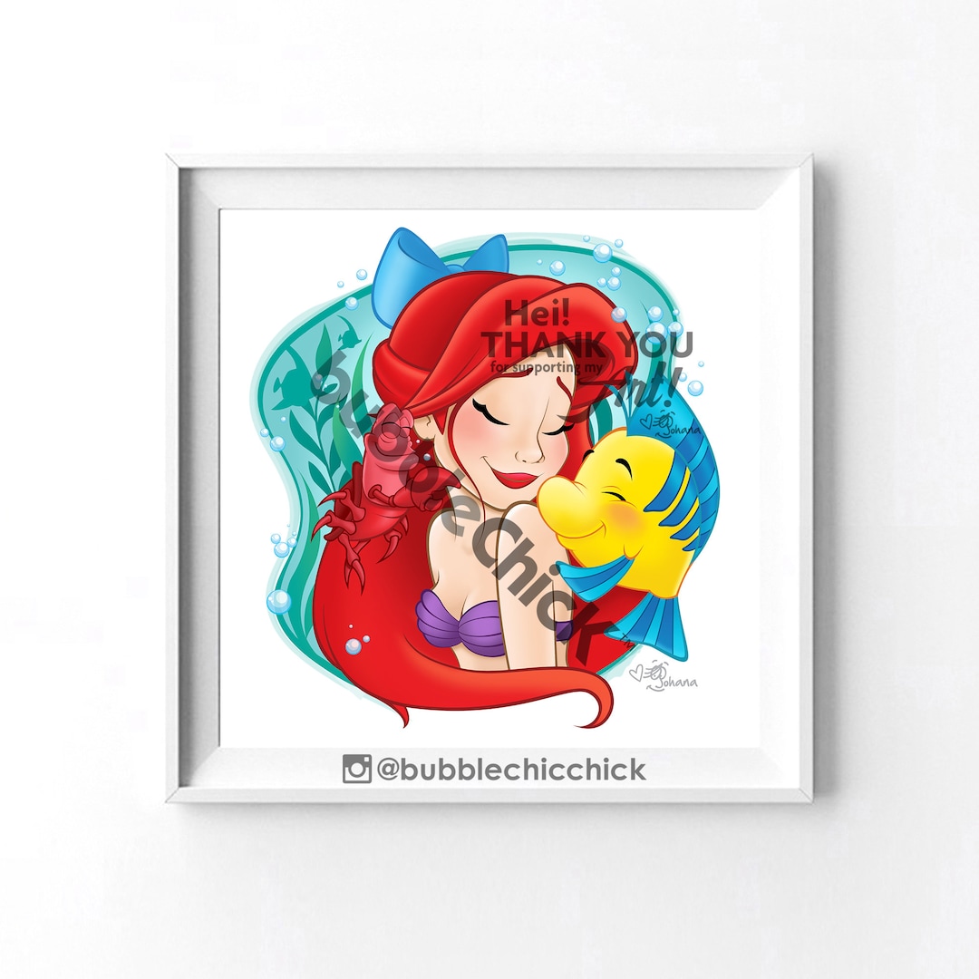 Ariel Art Print Disney Princess Art Print Disney Print the Little ...