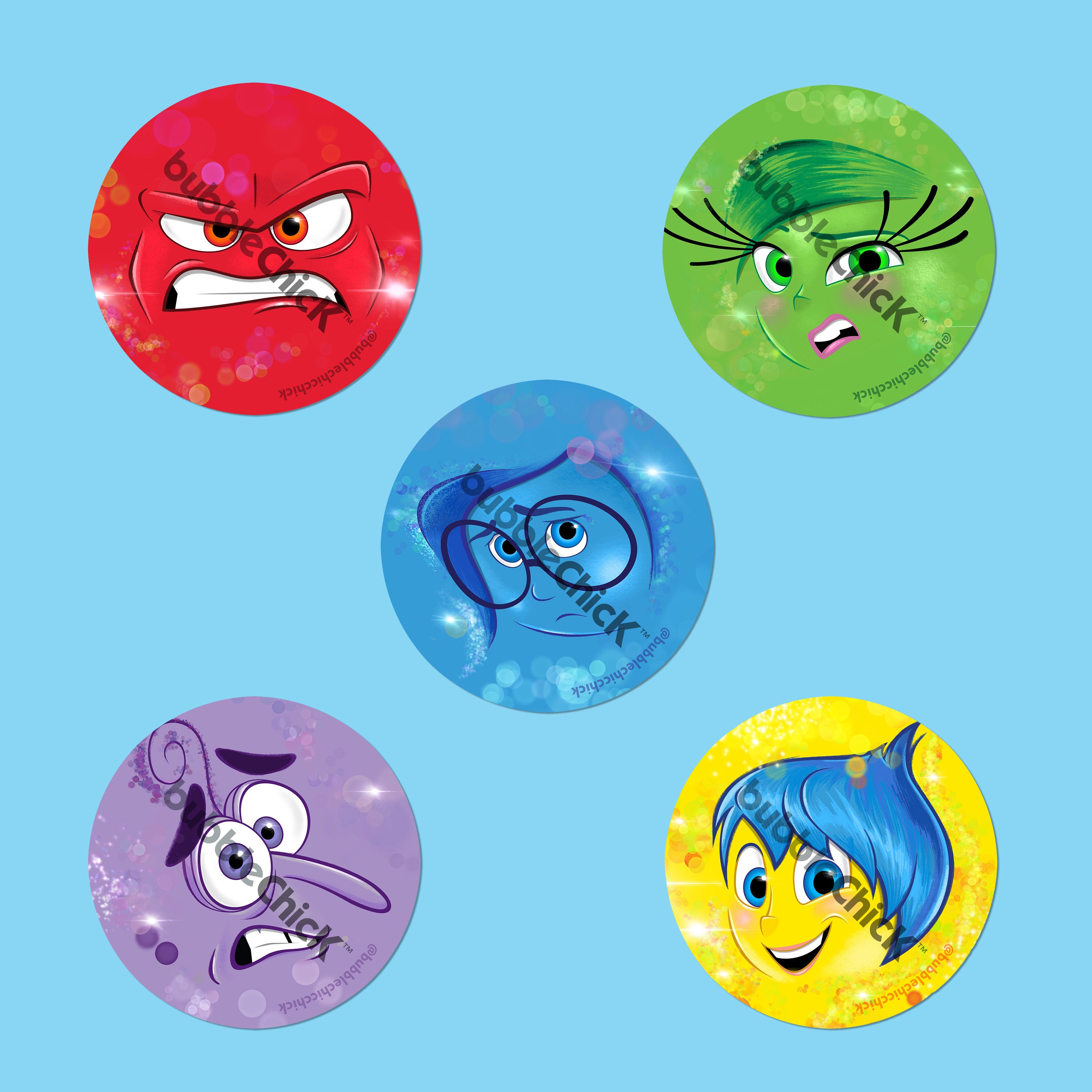2" Inside Out Stickers Anger Sticker Sadness Sticker Disgust Sticker ...