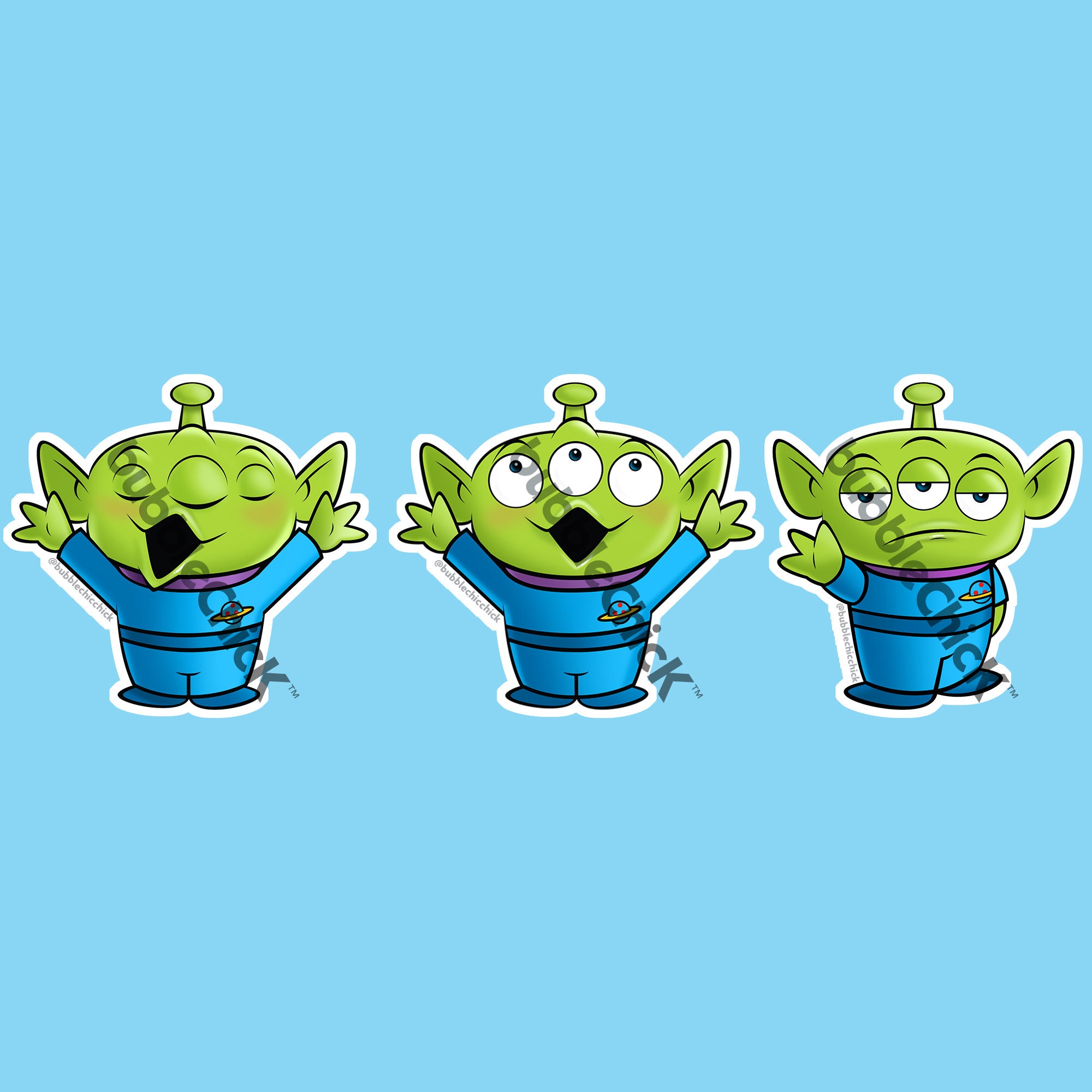 2" Toy Story Alien Stickers LGM Sticker Toy Story Sticker Alien Sticker ...