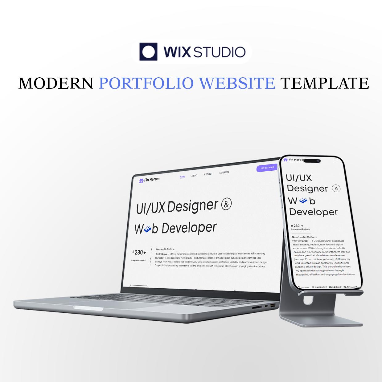 Minimalist Portfolio Website Template: Wix Studio Editable Design - Etsy