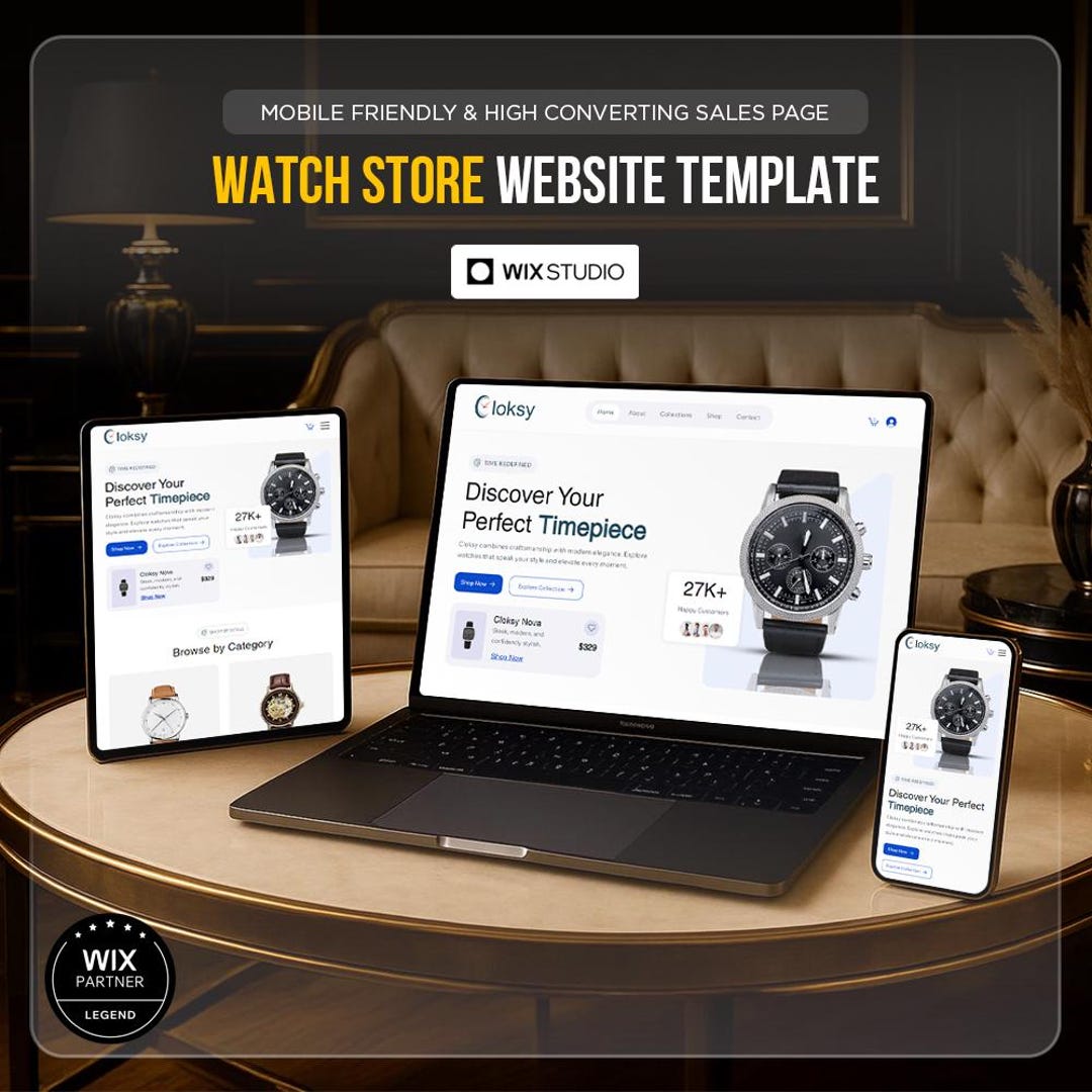 Watch Store Wix Studio Template | Modern Luxury Design - Etsy
