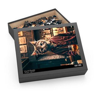 The Coolest Bartender" Puzzle – Dapper Cat in a Whiskey Bar - Etsy 日本