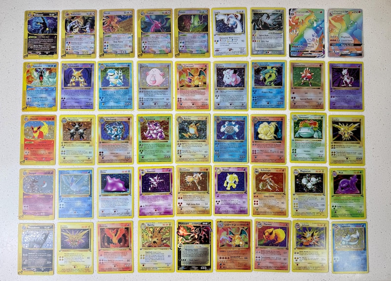 Full Collection Print 7 Set of 45 Holographic Pokemon Proxy Replica ...