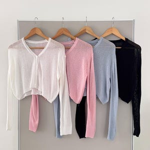 Korean Mesh Knit Cardigan - Lightweight Summer Layer (fits US 0–6) - Etsy