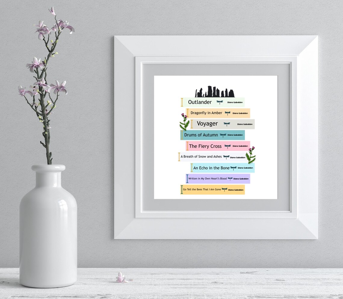Stickers, Wall Decor |outlander Book Stack Download |printable Wall Art ...