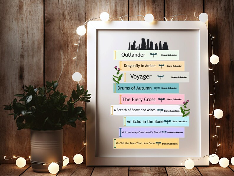Stickers, Wall Decor |outlander Book Stack Download |printable Wall Art ...