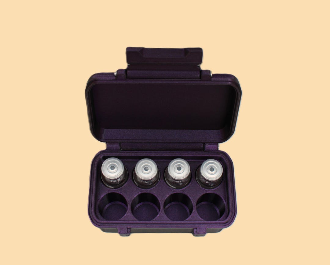 20ml 8 Vial Storage Case (snap Latch Closure) (mystic Purple W/ Hearts ...