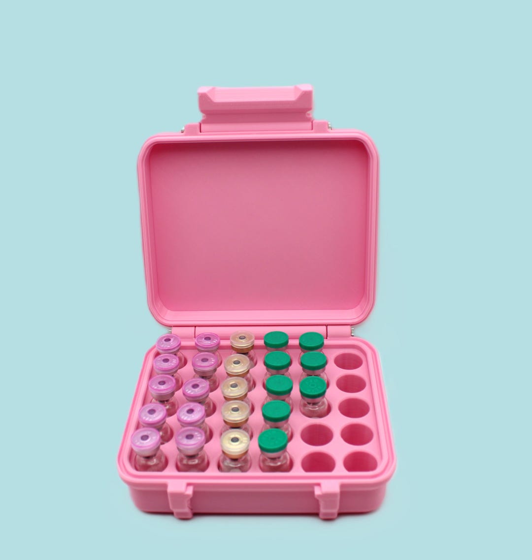 3ml 30 Vial Heavy Duty Deep Slot Storage Case (snap Latch Closure ...