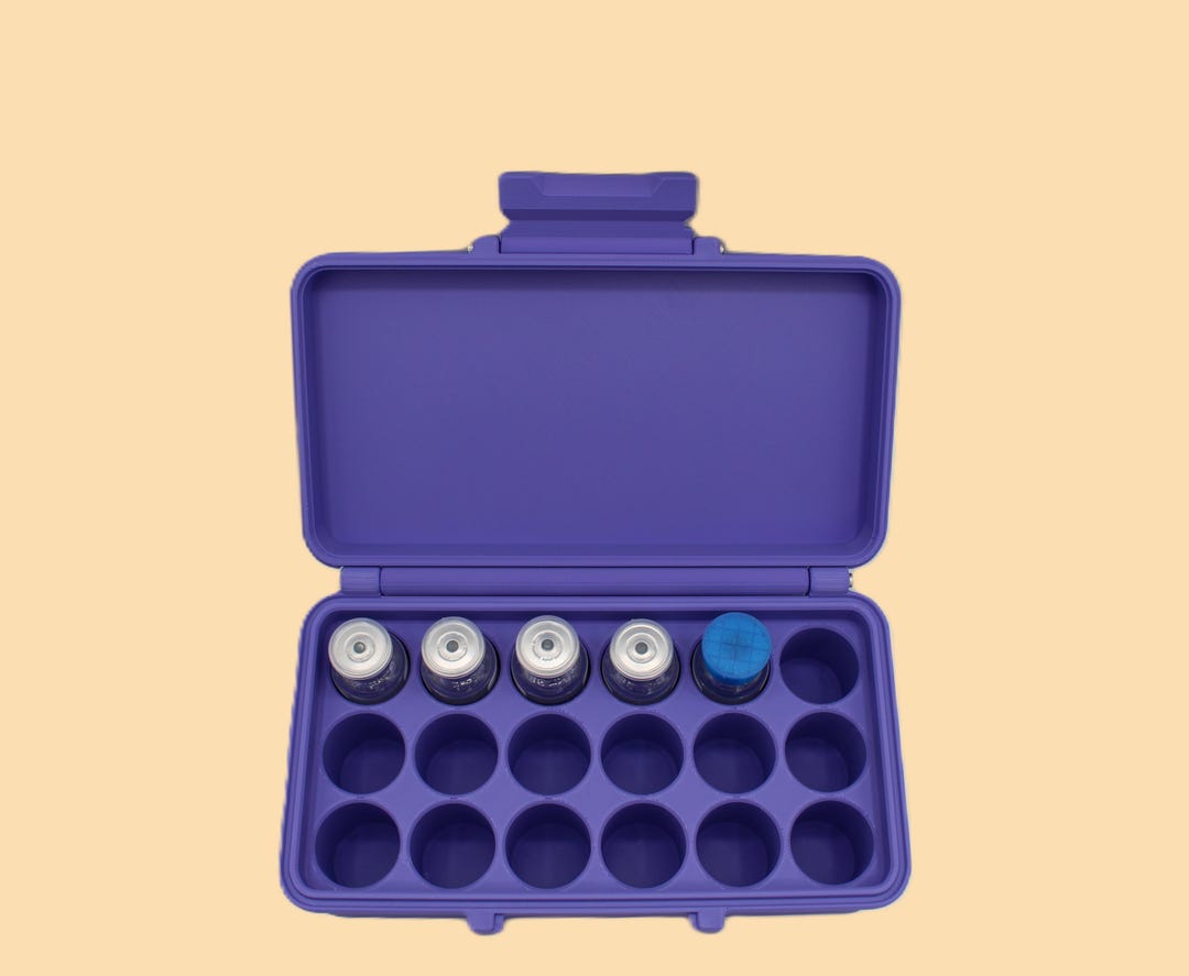 20ml 18 Vial Storage Case (snap Latch Closure) (periwinkle) - Etsy