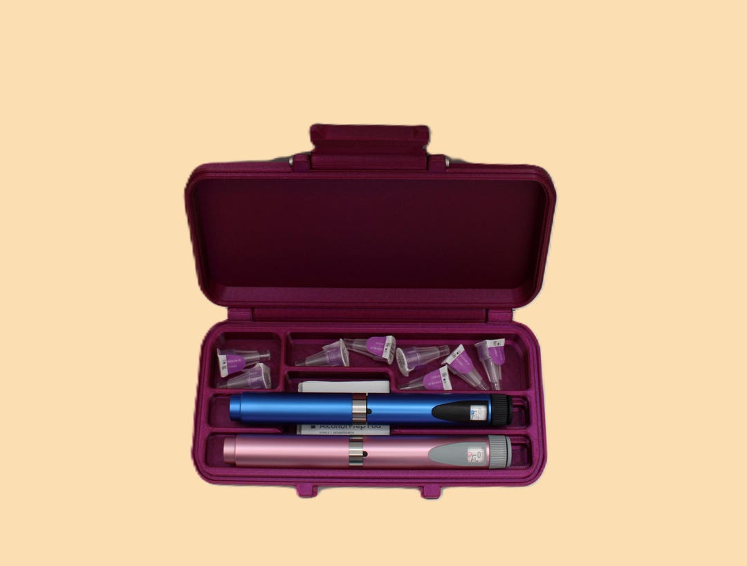 Dual (2) Pen Injection Travel Kit Case (rugged 1 Latch Closure) (spice ...