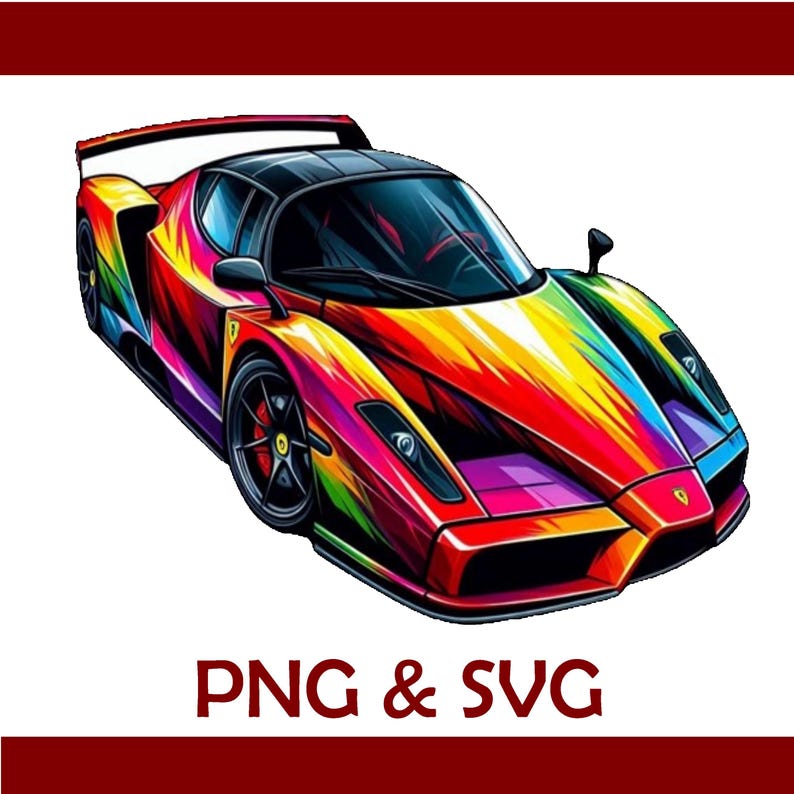 Iconic Supercar Digital Art | PNG + SVG Hypercar Design | Sublimation ...