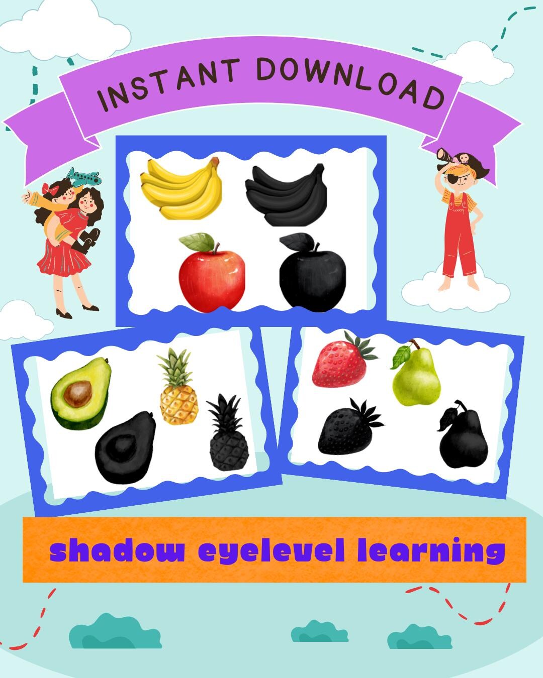 Fruit Shadow Matching Eye-level Light & Shadow Science for Preschool ...