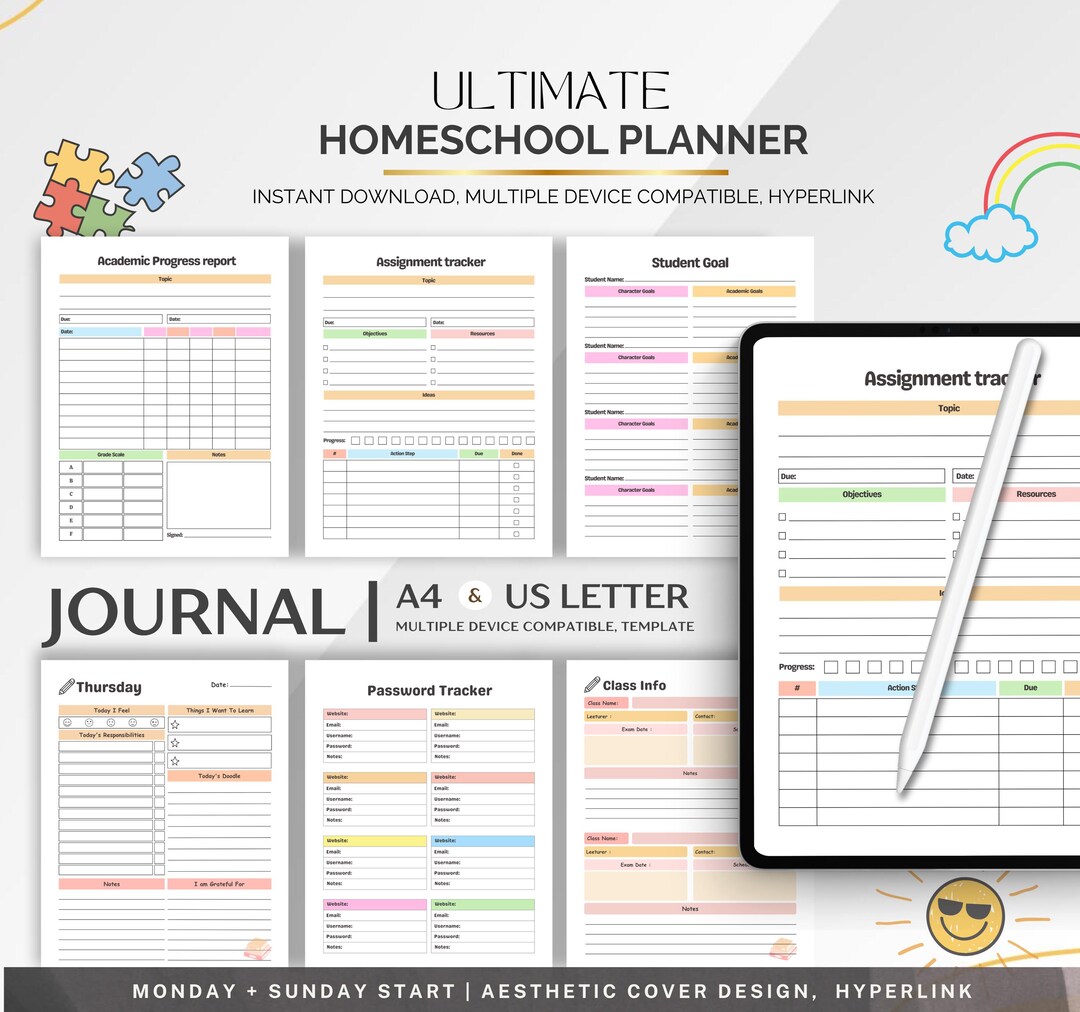 Homeschool Planner Canva Template: Lesson Plan & Schedule Organizer ...