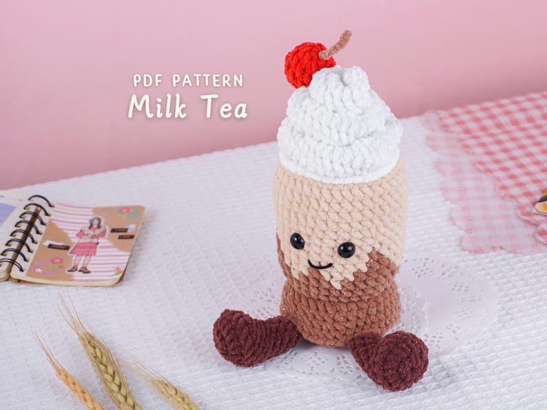 Milk Tea Crochet Pattern, Amigurumi Drink Pattern, Adorable Kawaii ...