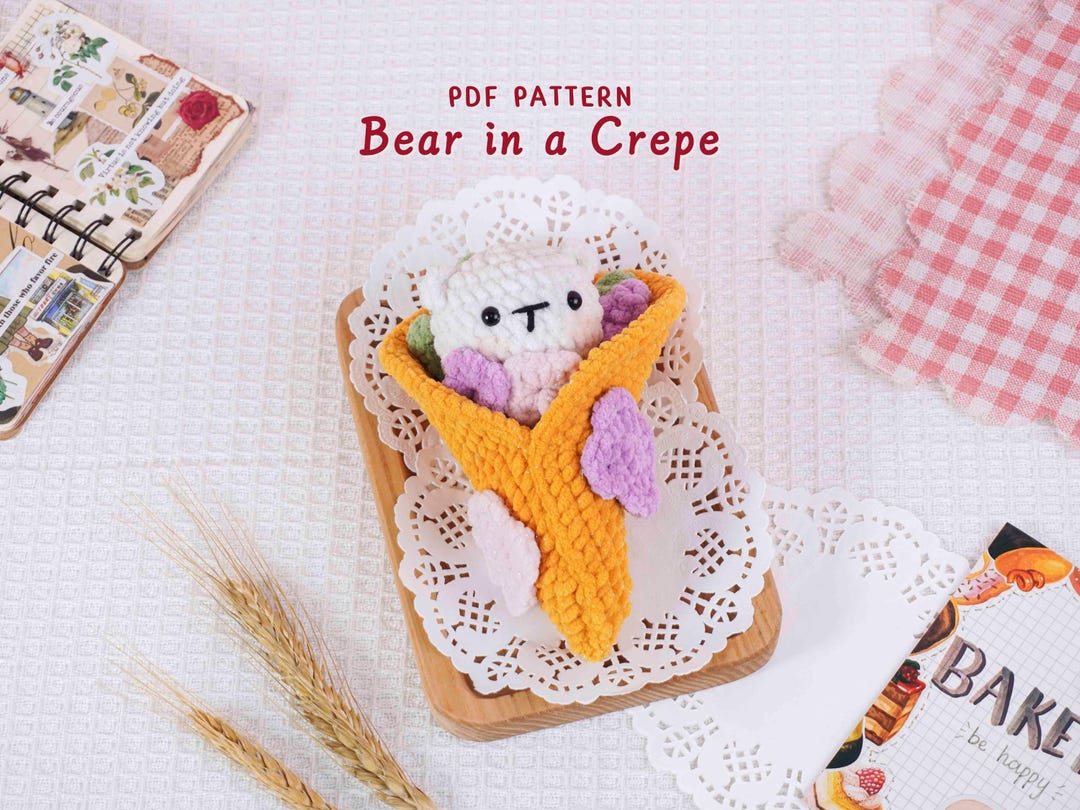 Bear in A Crepe Crochet Pattern, Amigurumi Crochet Pattern, Cute ...