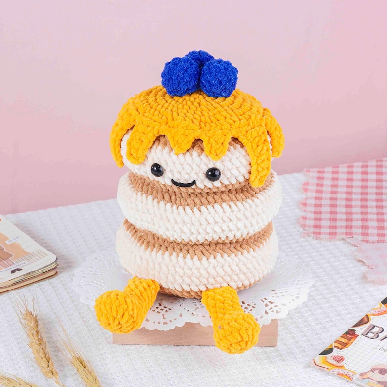 Pancake Stack Plush Crochet Pattern, Breakfast Amigurumi Pattern, Cute ...