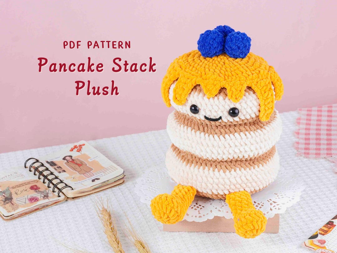Pancake Stack Plush Crochet Pattern, Breakfast Amigurumi Pattern, Cute ...
