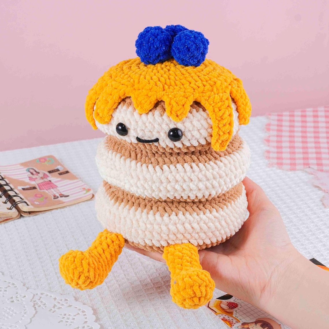 Pancake Stack Plush Crochet Pattern, Breakfast Amigurumi Pattern, Cute ...