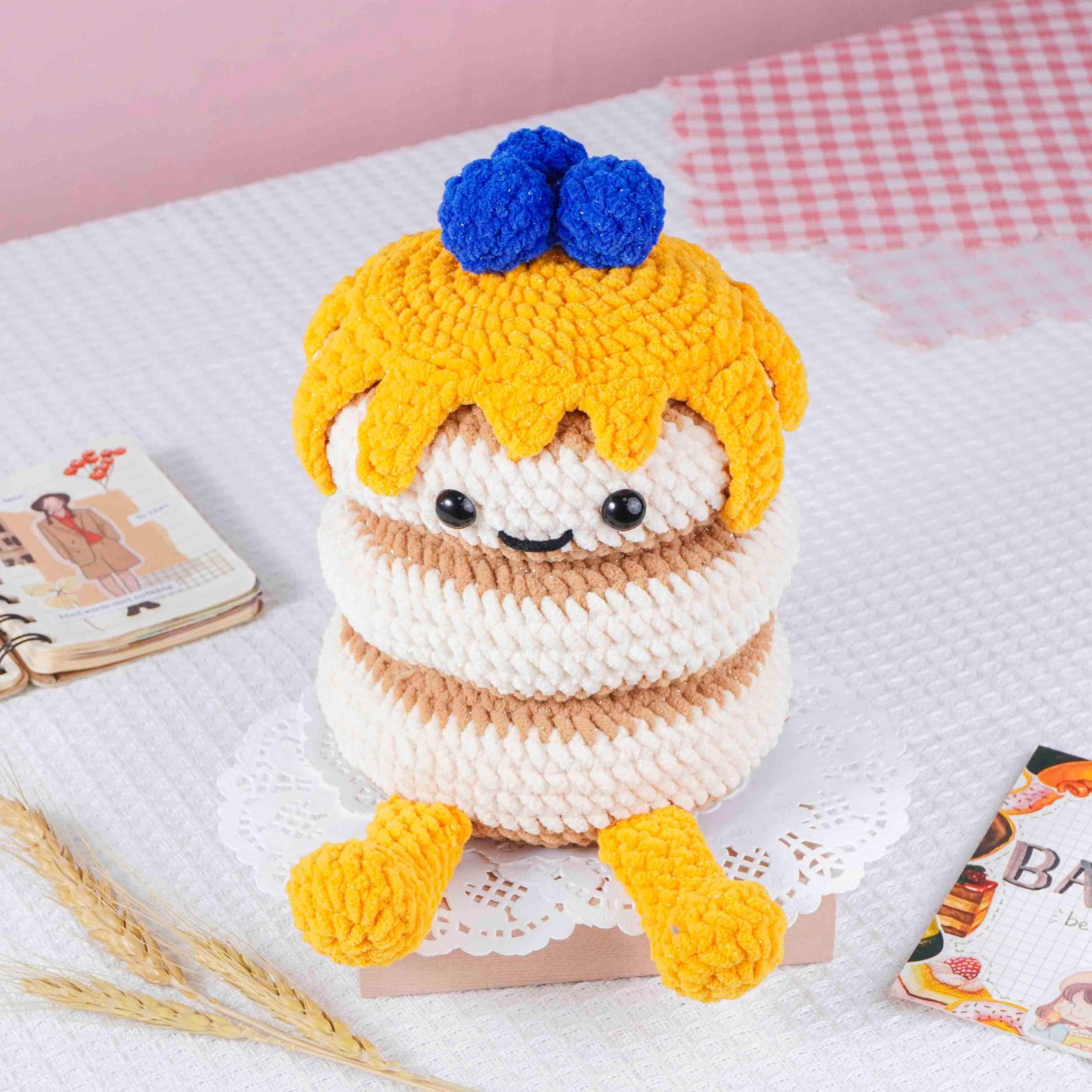 Pancake Stack Plush Crochet Pattern, Breakfast Amigurumi Pattern, Cute ...