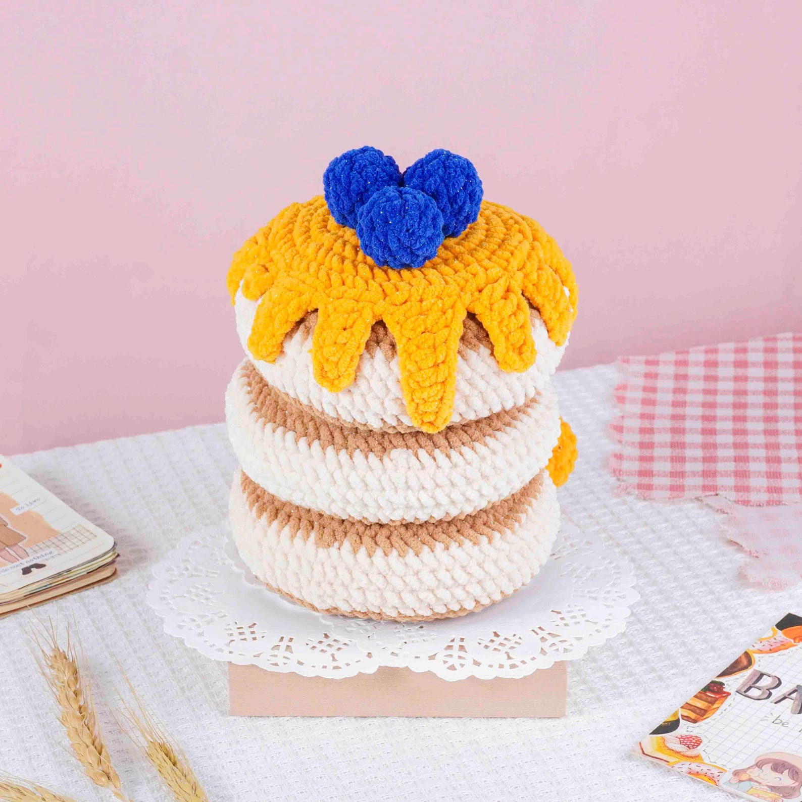 Pancake Stack Plush Crochet Pattern, Breakfast Amigurumi Pattern, Cute ...